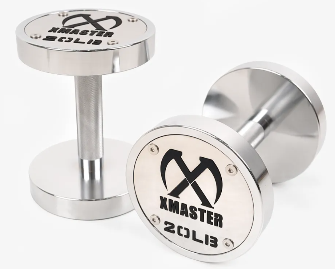 Chrome Fixed Steel Dumbbells (set) *Custom Logo* – Pure Muscle + Athletics
